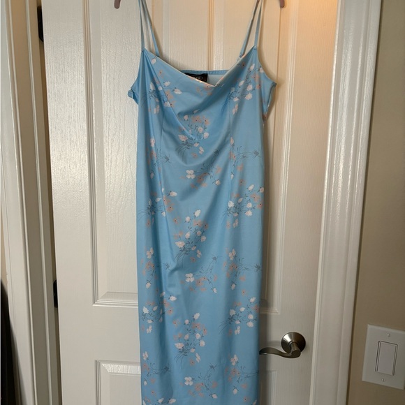 Cider | Dresses | Cider Light Blue Floral Midi Dress Slip Dress | Poshmark